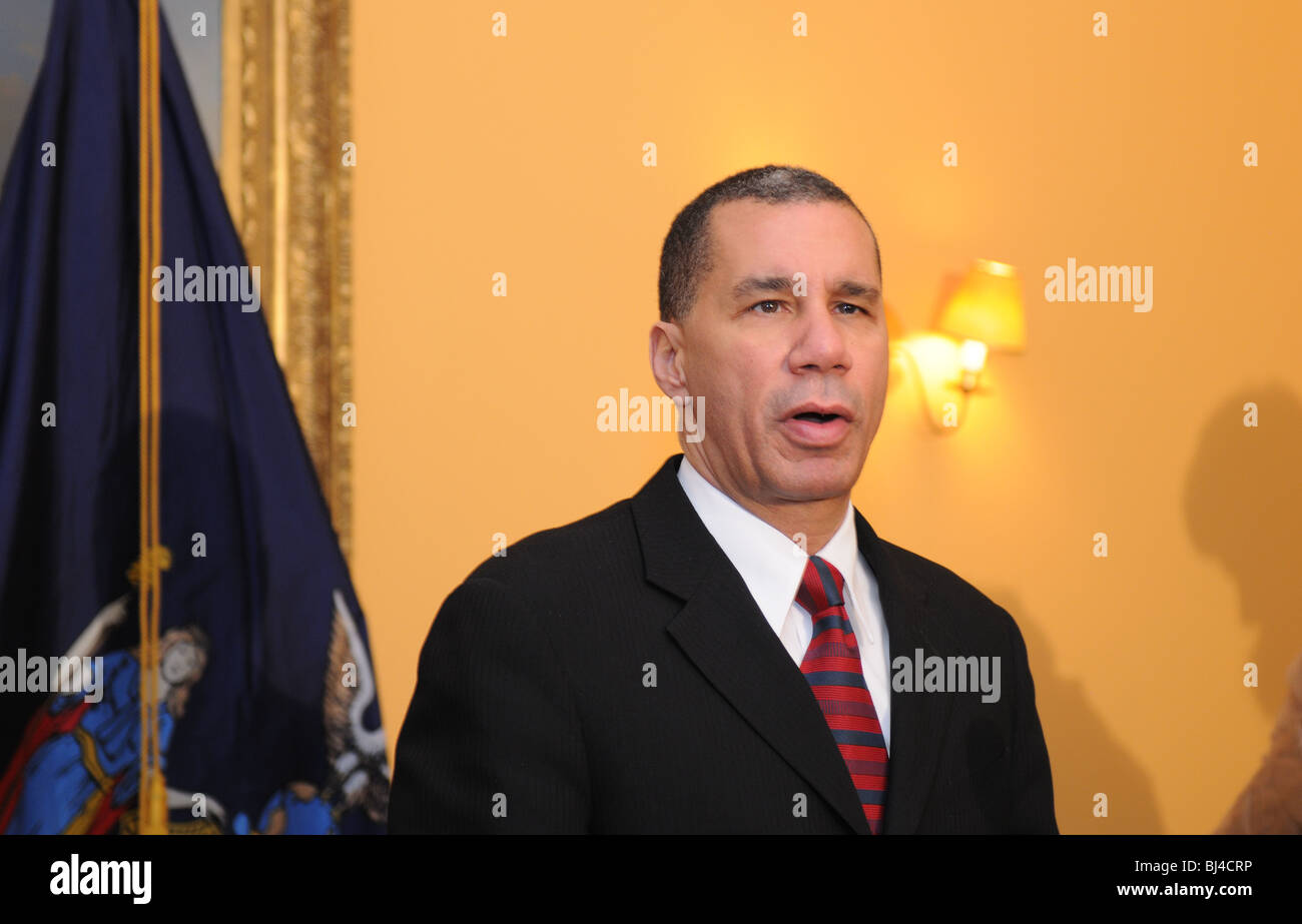 Gov. David A. Paterson, New York State governor, speaking at a press ...