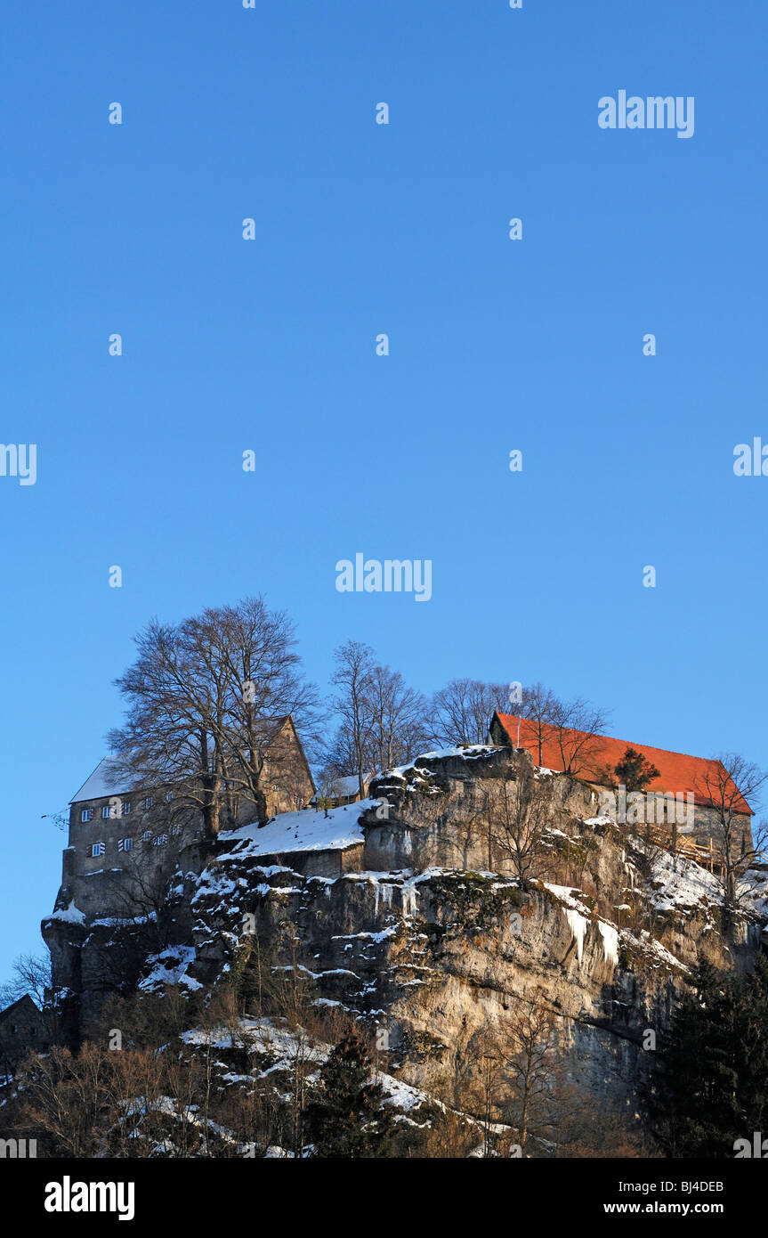 Burg Pottenstein castle in winter, Burgstrasse 13, Pottenstein, Upper ...