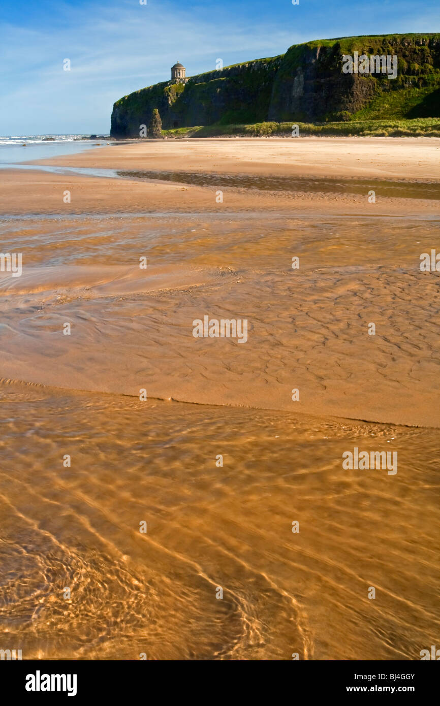 The beach at Downhill looking east towards Mussenden Temple on the ...