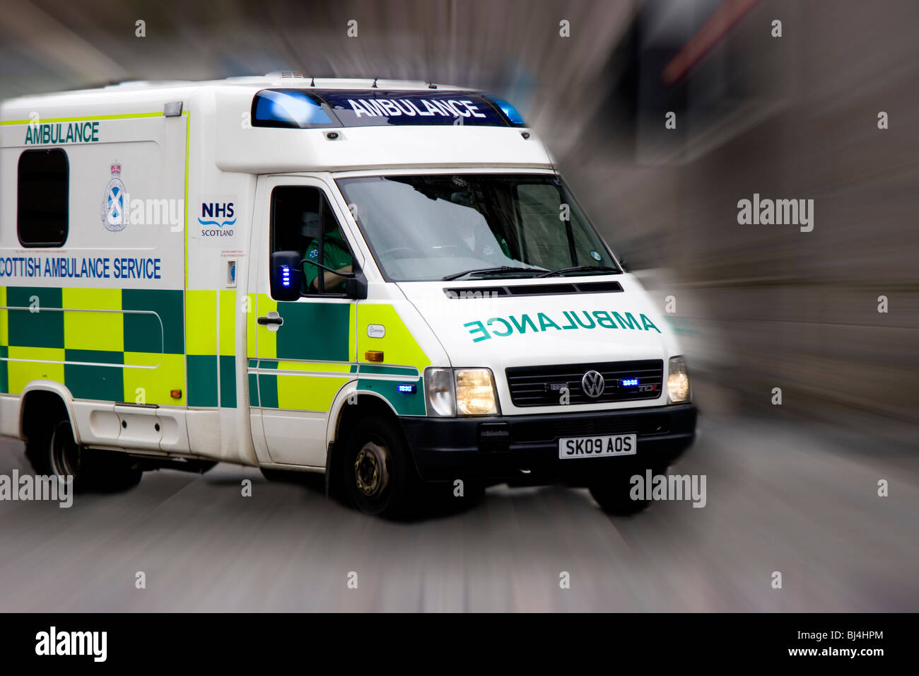 An ambulance on an emergency call, Edinburgh Scotland Stock Photo - Alamy