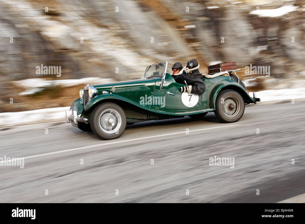 MG TD, built in 1950, Winter Raid 2010 classic car rally, Switzerland ...