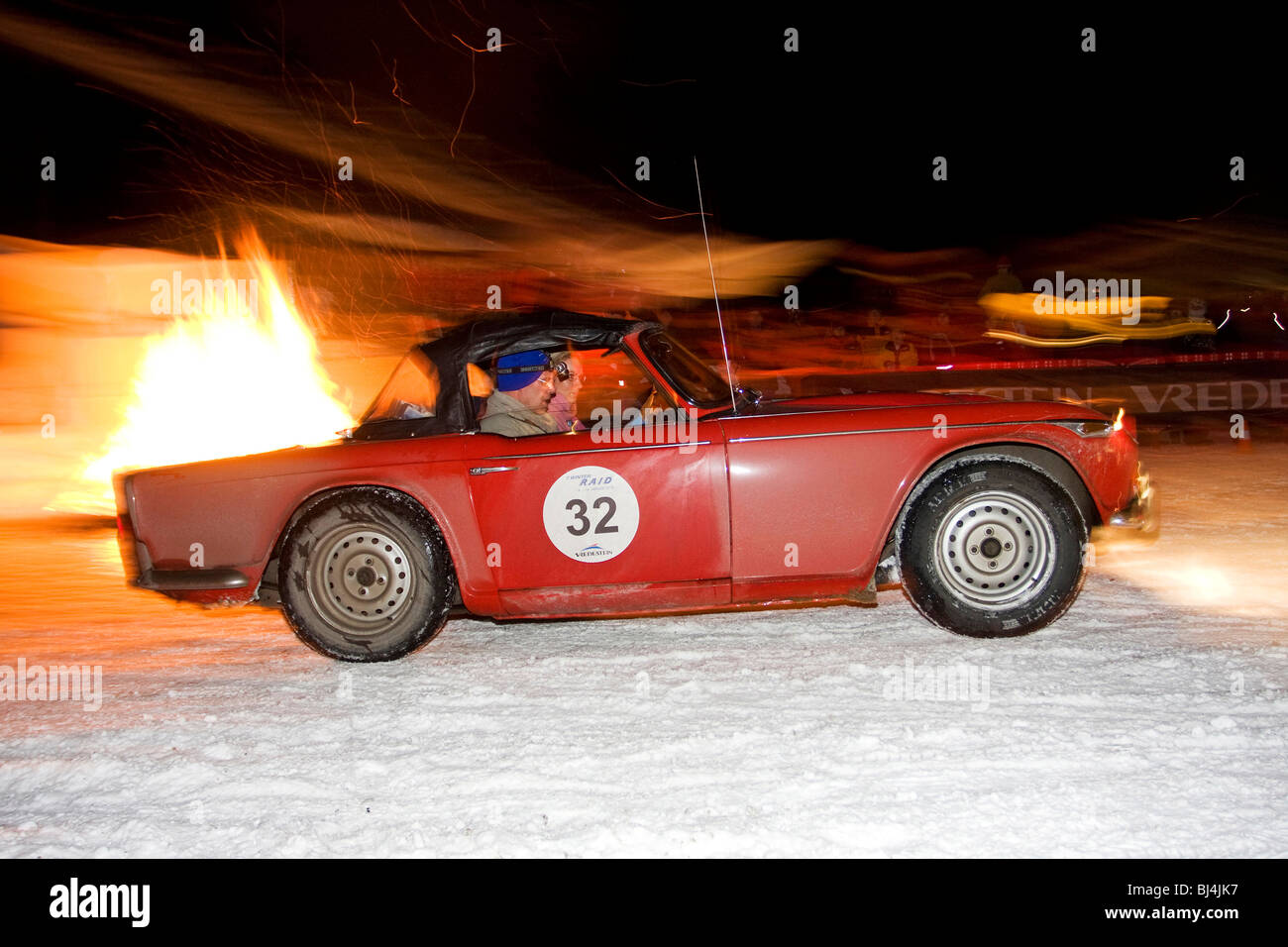 Triumph TR 4 A, built in 1967, night race, Winter Raid 2010 classic car ...