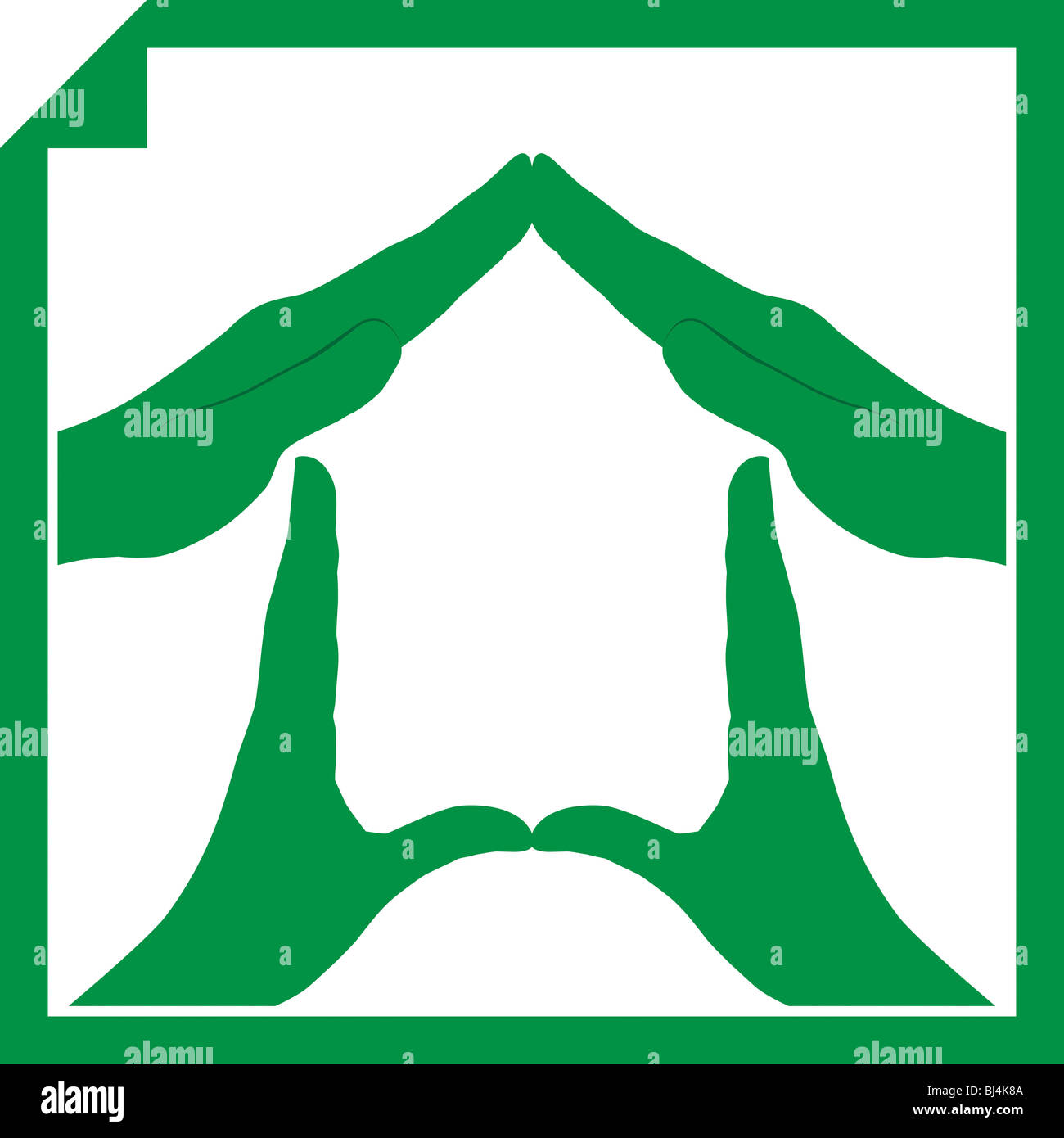 Conceptual vector illustration of a house symbol made from hands Stock ...