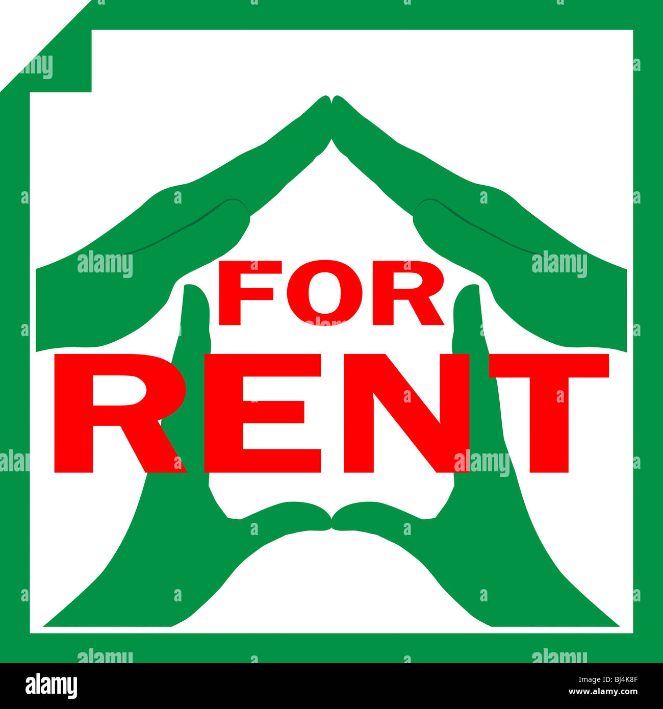 Conceptual vector illustration of a house symbol made from hands with ...