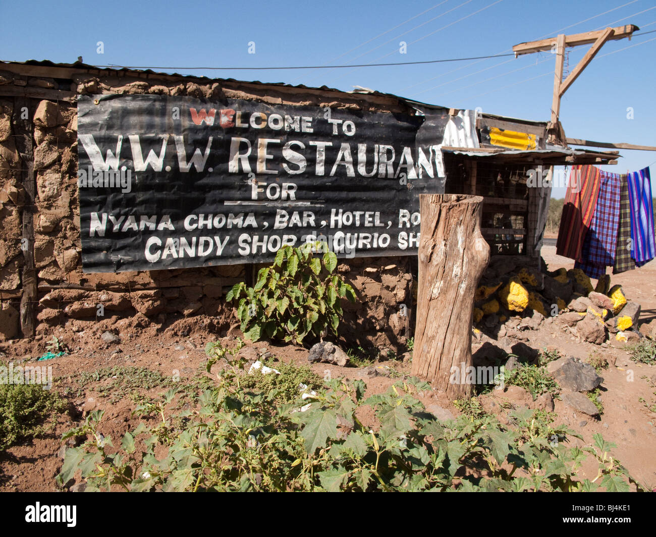 Roadside restaurant Masai Mara Kenya East Africa Stock Photo - Alamy