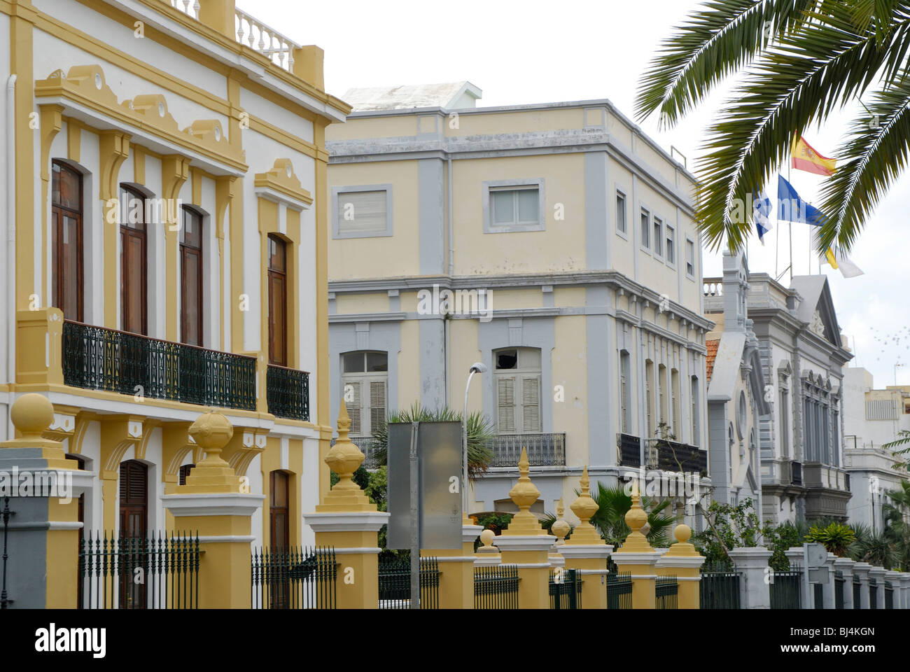 Spain, Canary Islands, Tenerife Santa Cruz, historical buildings near ...