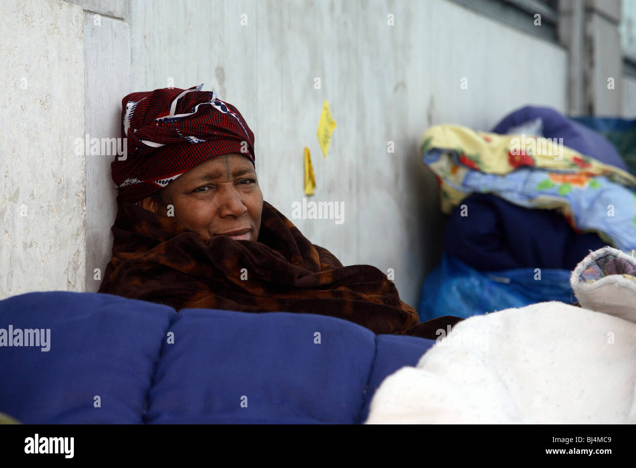 African woman on a demonstration against homelessness, Paris, France ...