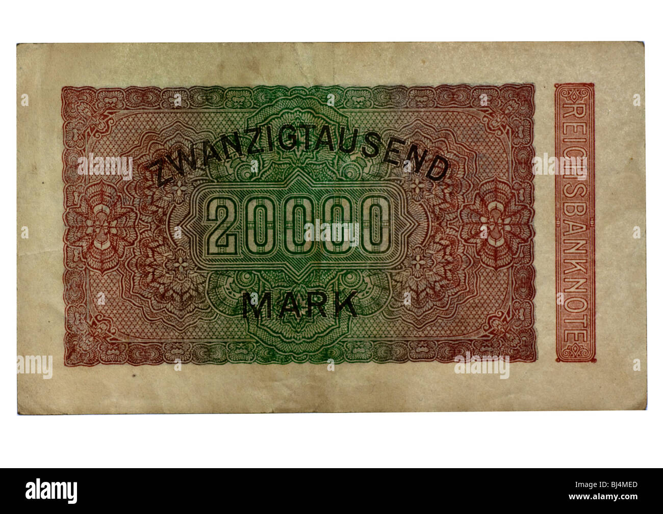 Back of a Reichsbanknote bill of the Central Bank from July 1st 1923 ...