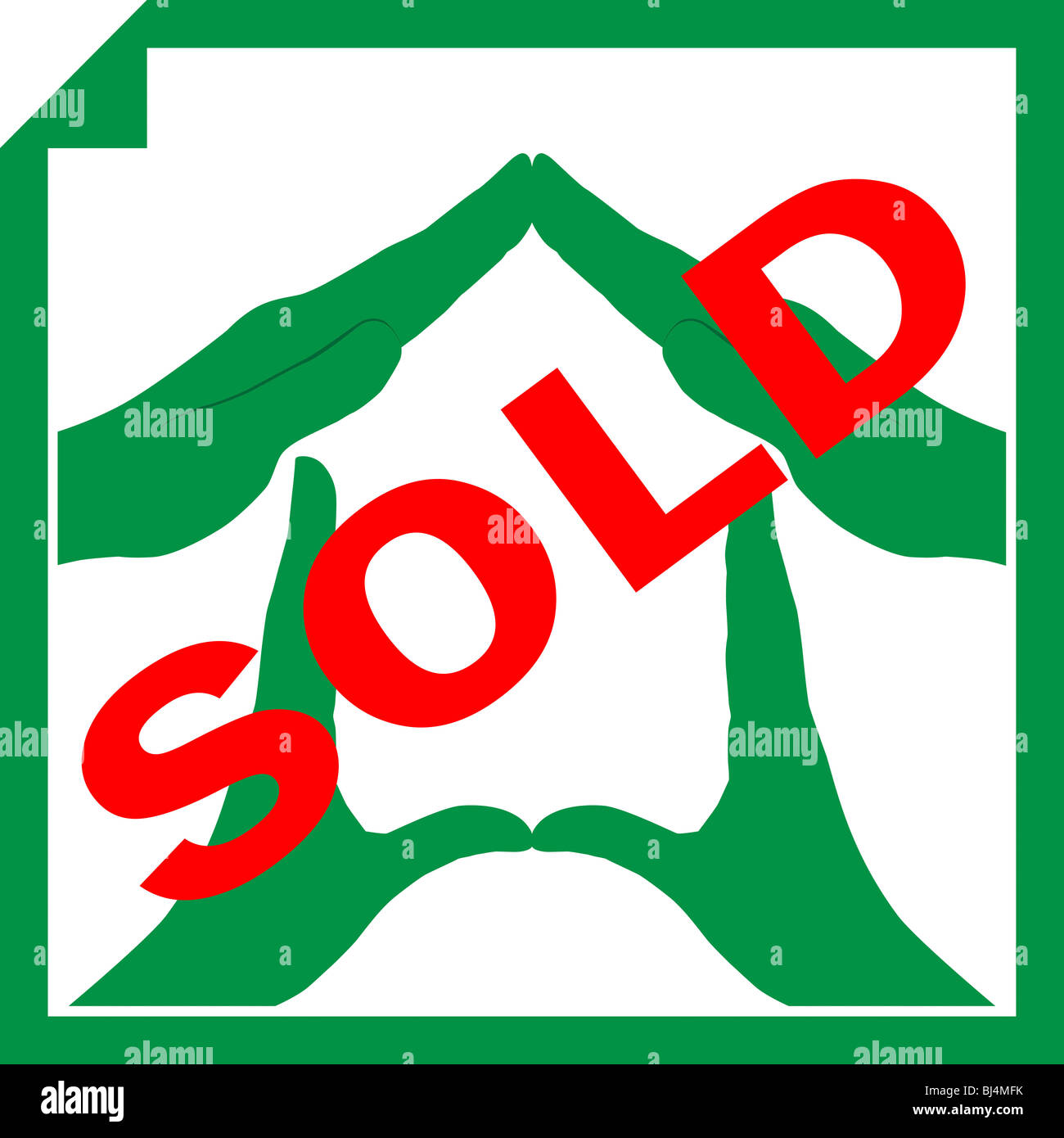 Conceptual vector illustration of a house symbol made from hands with ...