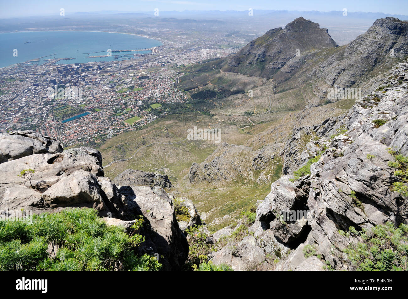 View from Table Mountain on Cape Town, Western Cape, South Africa ...