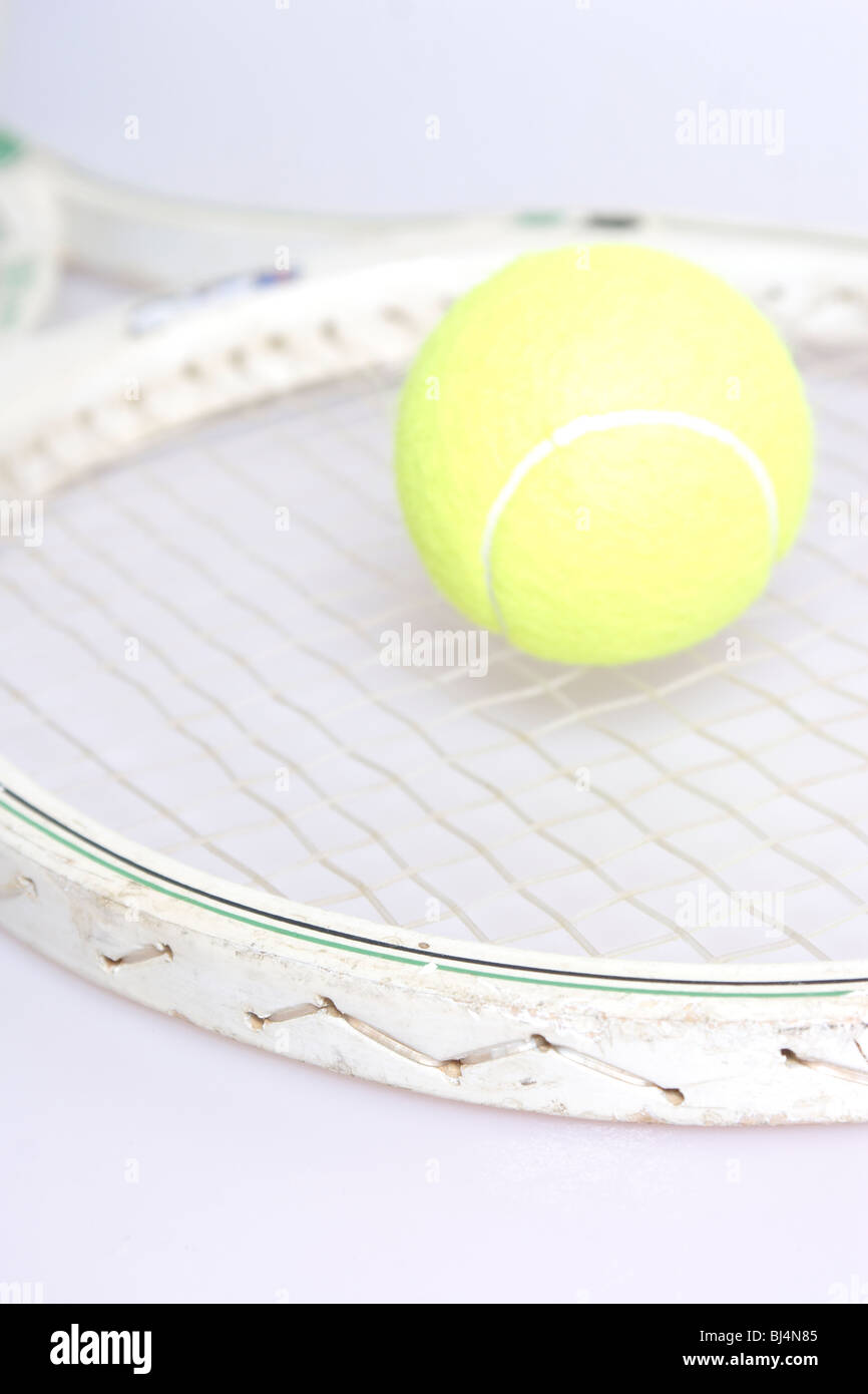 tennis racket and ball Stock Photo - Alamy