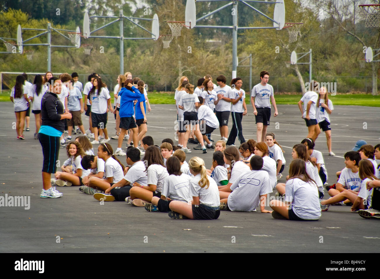 Uniformed Middle School Students Turn Out For Physical Education Class uniformed-middle-school-students-turn-out-for-physical-education-class