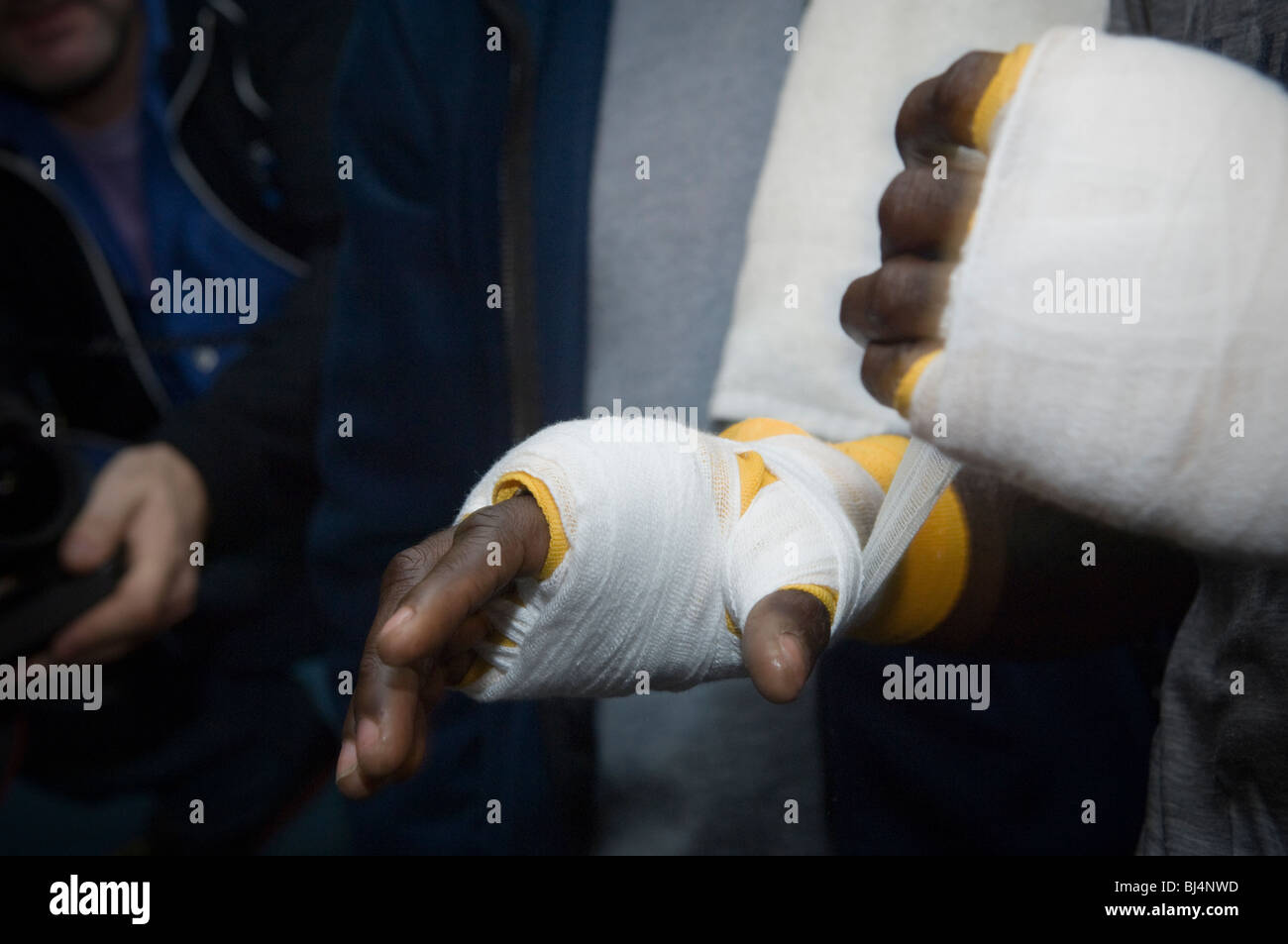 Professional welterweight boxer Joshua Clottey works out at Kingsway ...