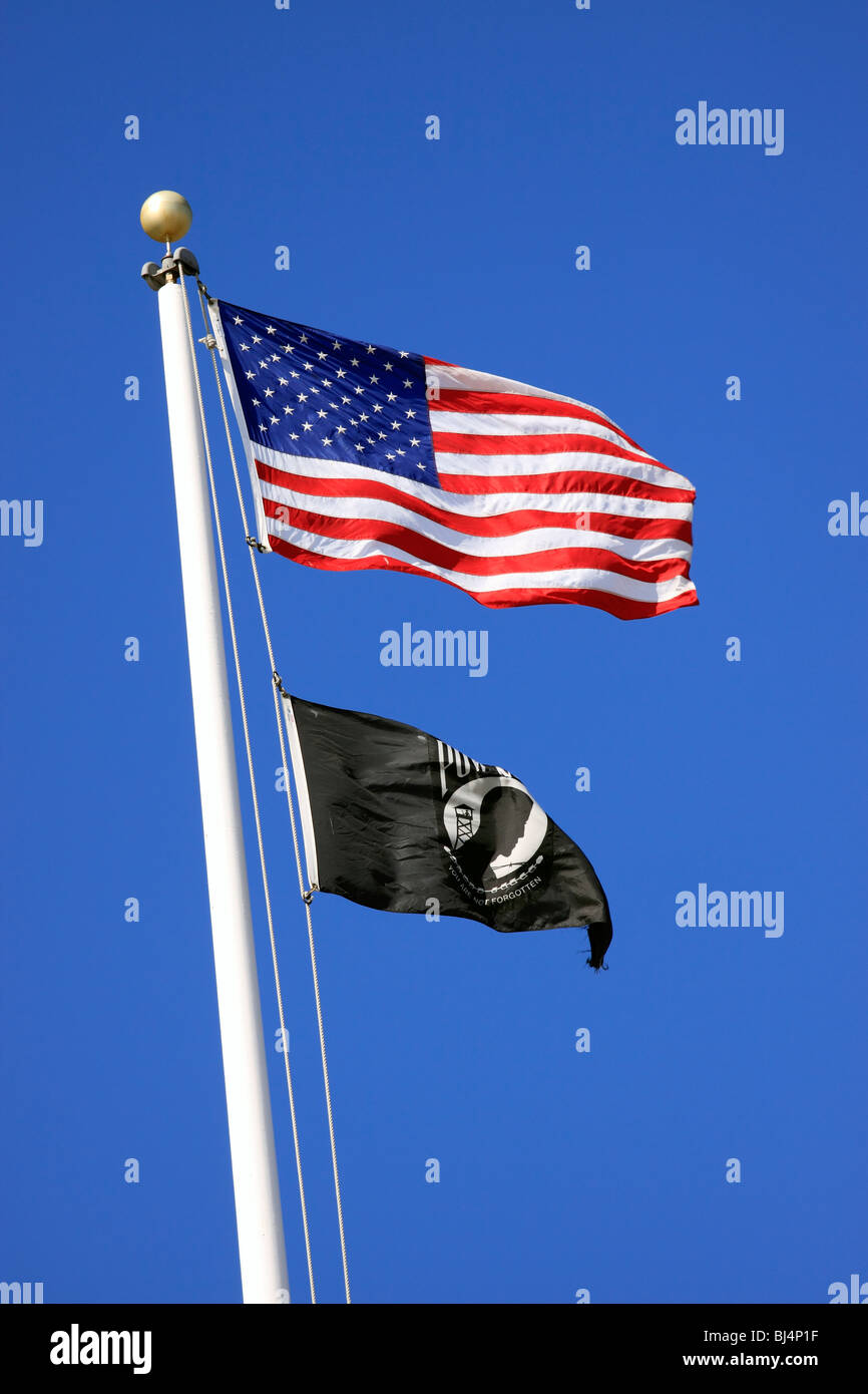 American and Prisoner of War (POW) flags, Jones Beach, Long island, NY ...