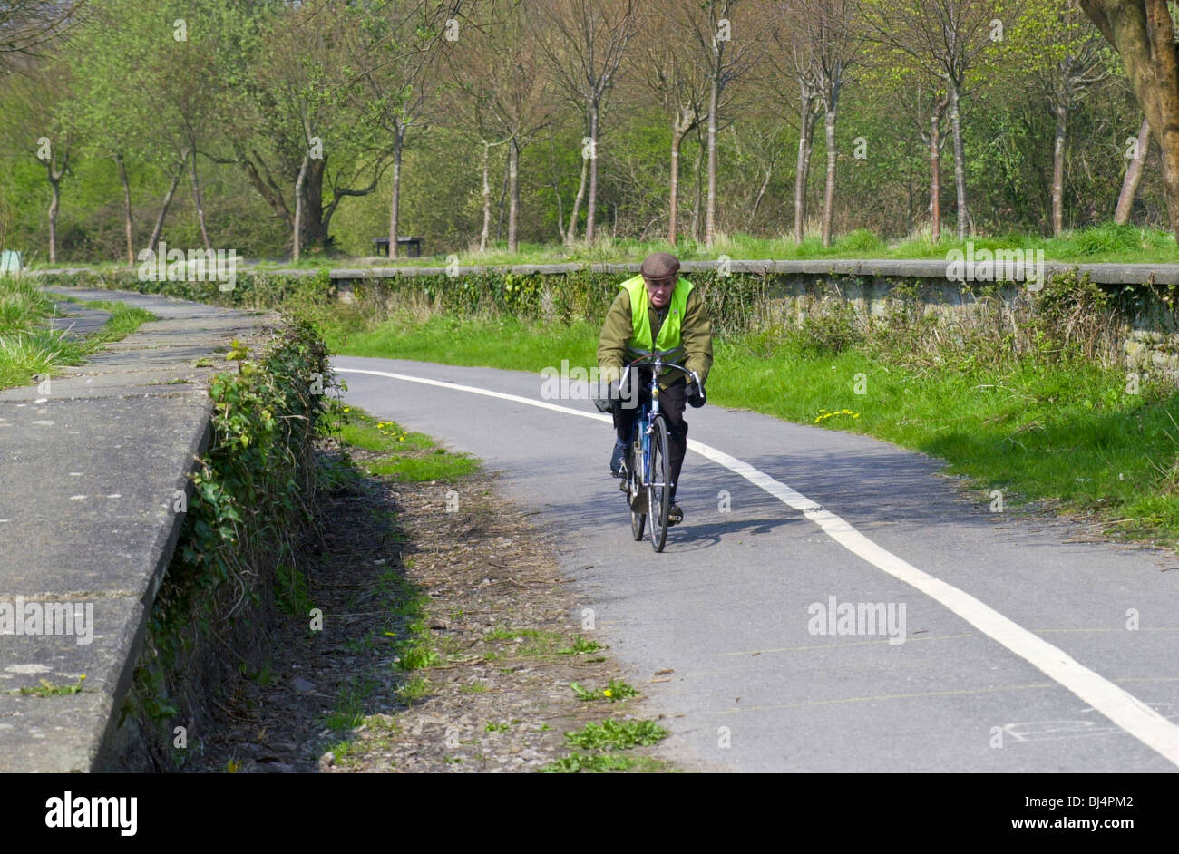 Cyclists on the Sustrans cycle path way at the former Mangotsfield ...