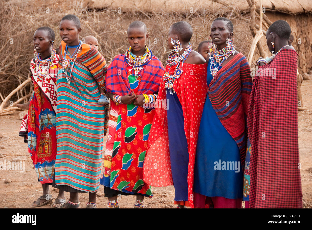 Masai Women and Children Stock Photo - Alamy
