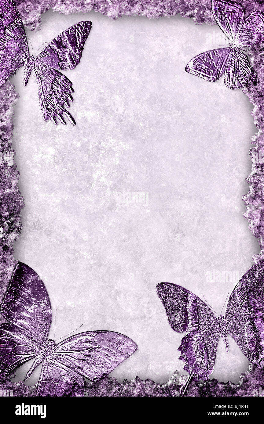 Frozen butterflies on ice frame beautiful Christmas background Stock ...