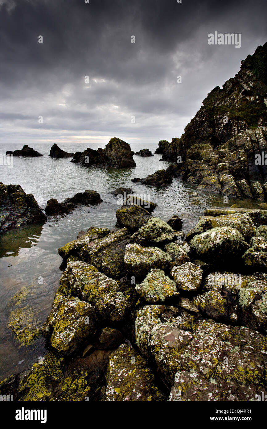 Rugged coast line at Ravenshall Point, Dumfries and Galloway, Scotland ...