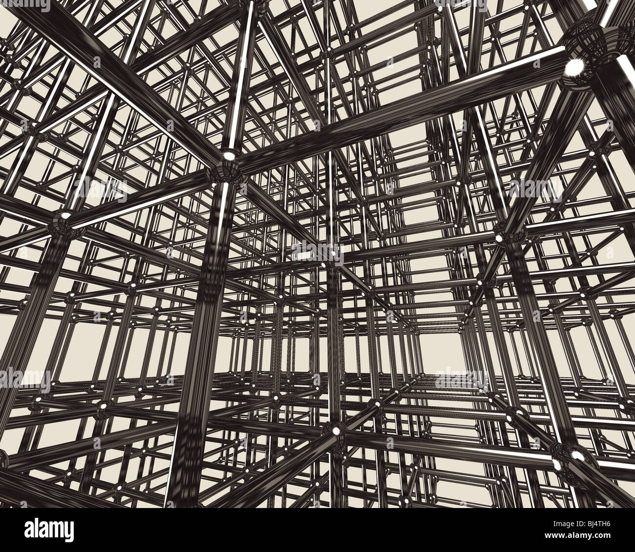 Abstract interconnected metal mesh. Framework structure Stock Photo - Alamy