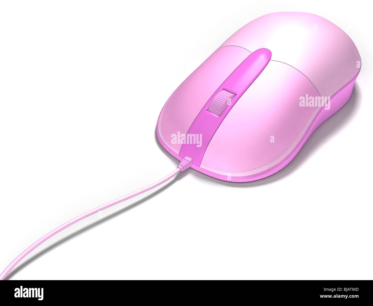 Pink computer mouse isolated on white background Stock Photo - Alamy