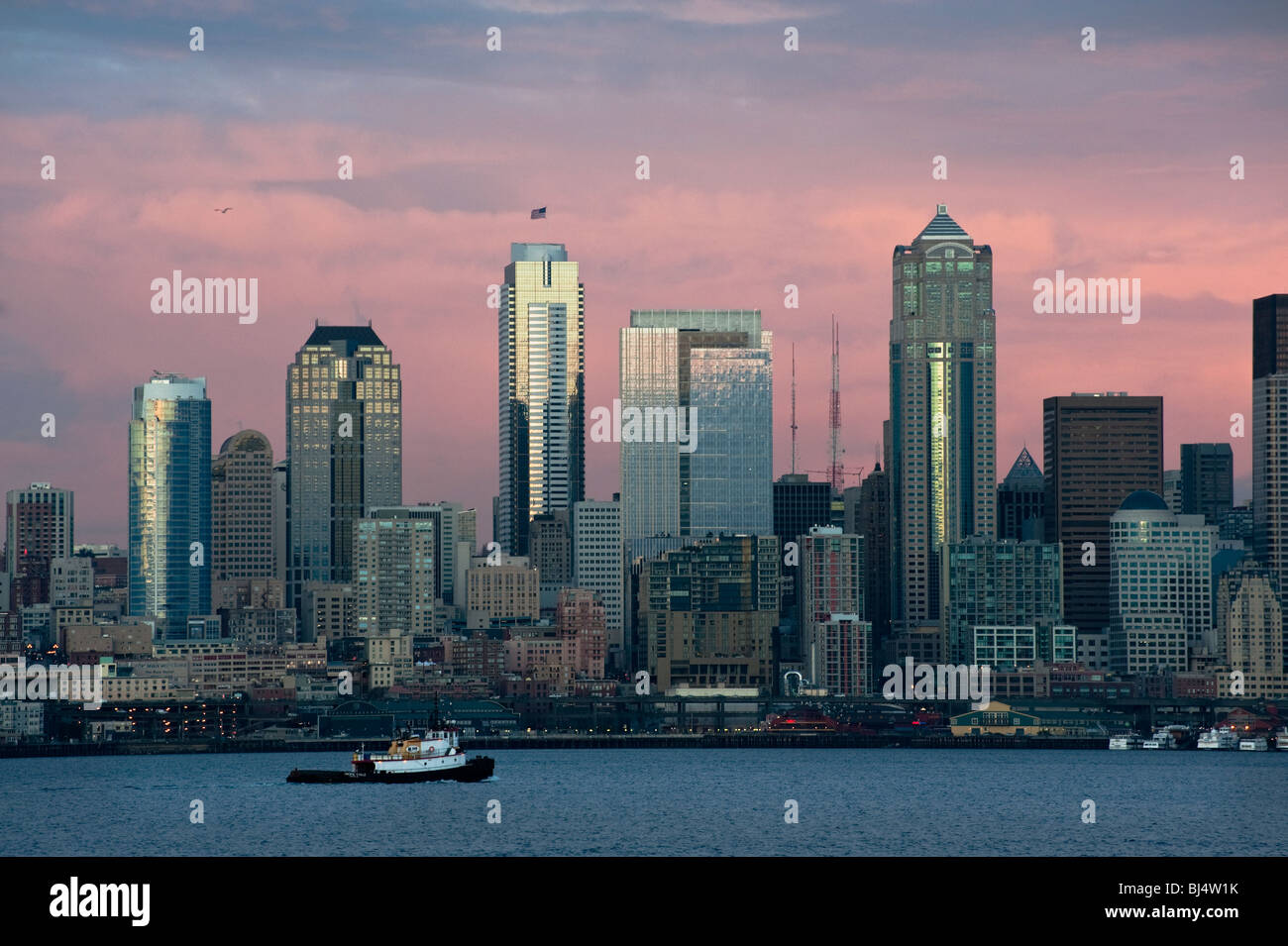A beautiful sunset taken from West Seattle. A rain squall passed the ...