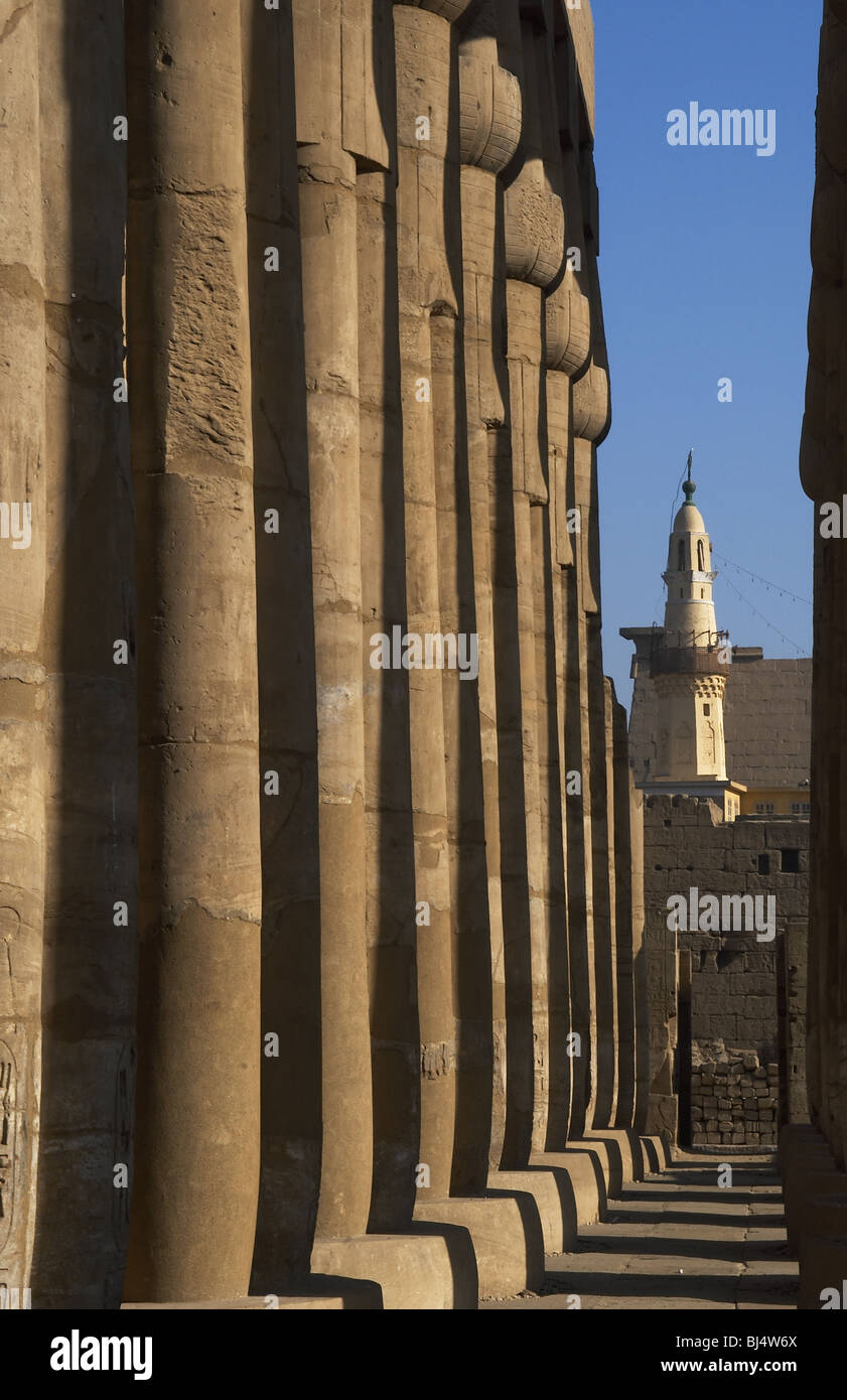 Egypt. Temple of Luxor. Courtyard of Amenhotep III. Portico with ...