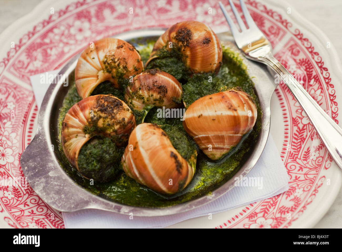 escargot cooked in butter, garlic, shallots and parsley, Santa Barbara ...