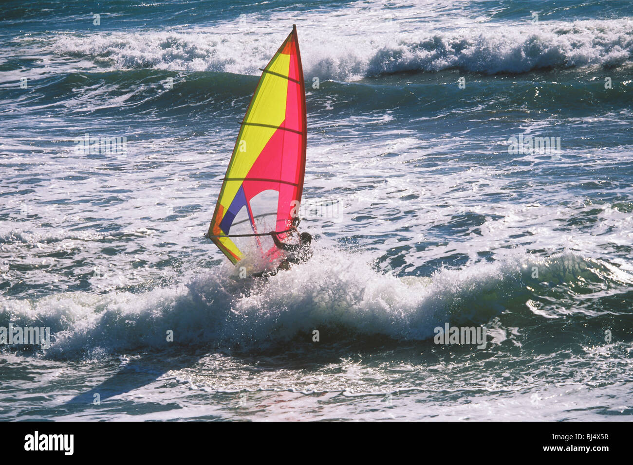 sailboarding off County Line Beach, Malibu, California Stock Photo - Alamy