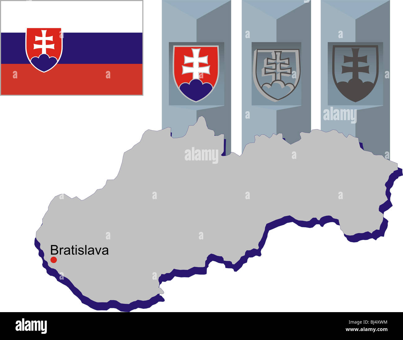 Map of slovakia hi-res stock photography and images - Alamy