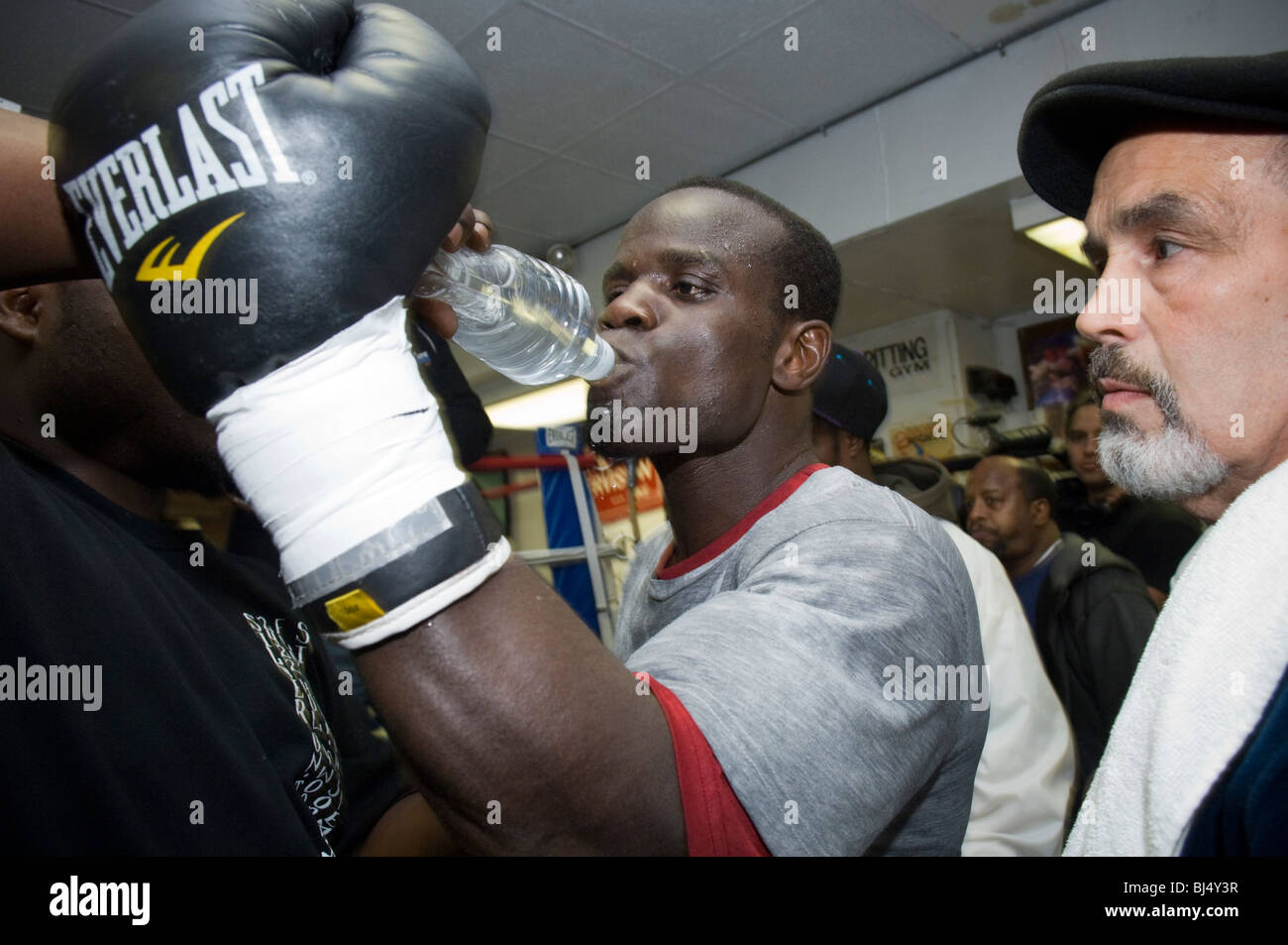 Professional welterweight boxer Joshua Clottey works out at Kingsway ...