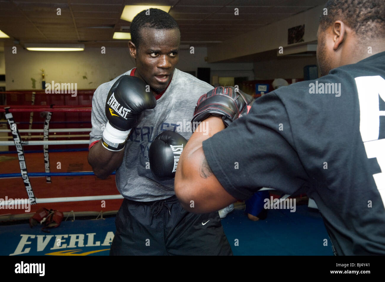 Professional welterweight boxer Joshua Clottey works out at Kingsway ...