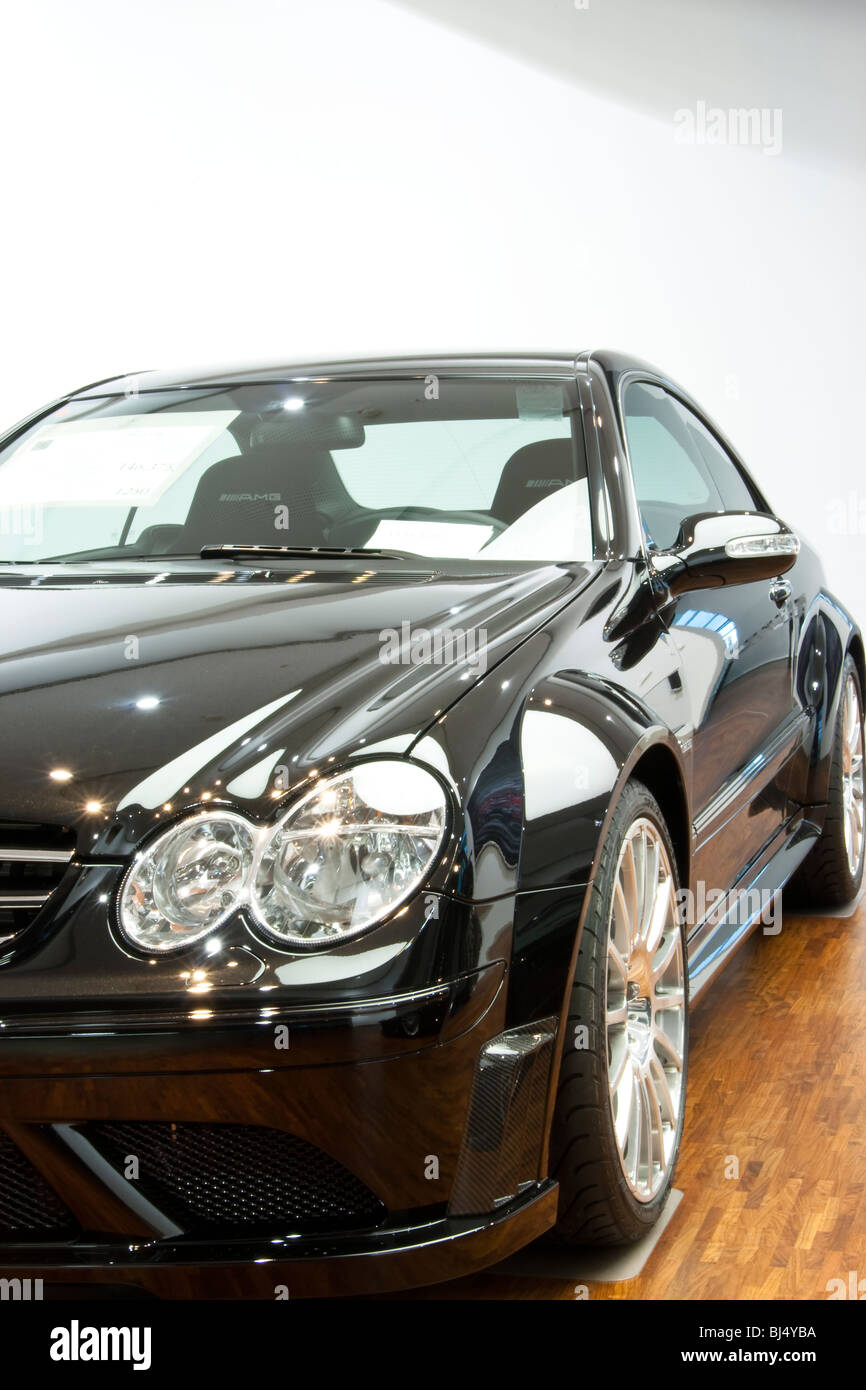 front view of black sports car mercedes amg in mercedes museum in ...