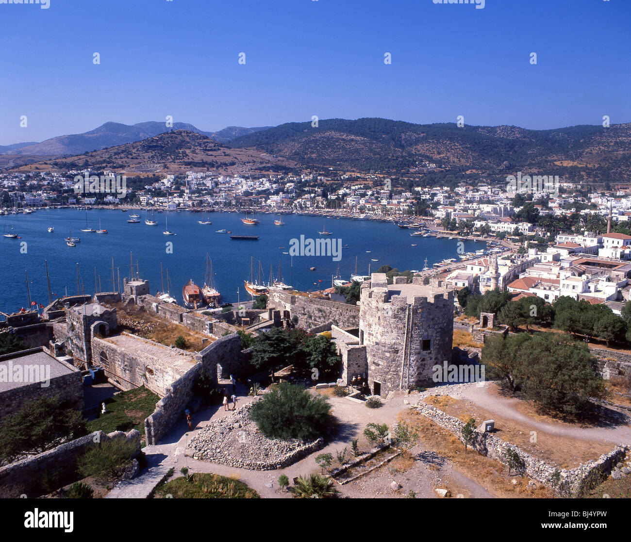 Bodrum Castle and Harbour, Bodrum, Bodrum Peninsula, Mugla Province ...