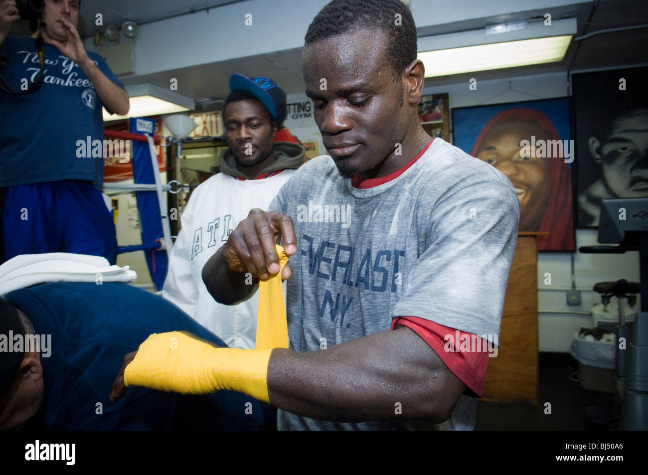 Professional welterweight boxer Joshua Clottey works out at Kingsway ...