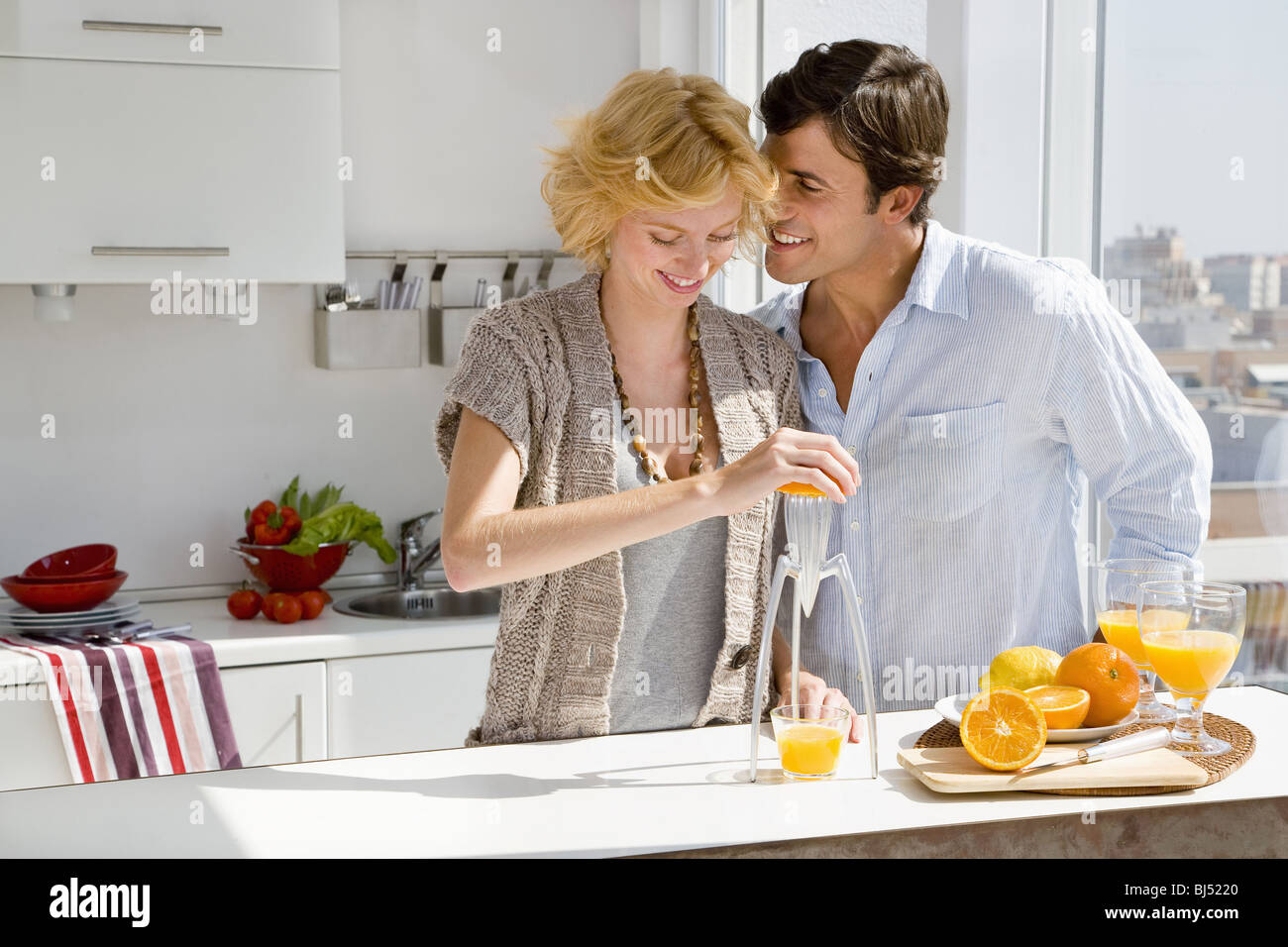 Couple at home Stock Photo - Alamy