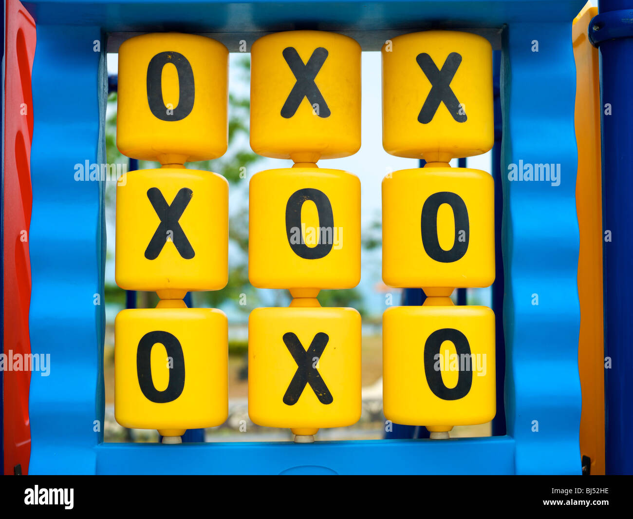 x and o game in childrens playground Stock Photo - Alamy