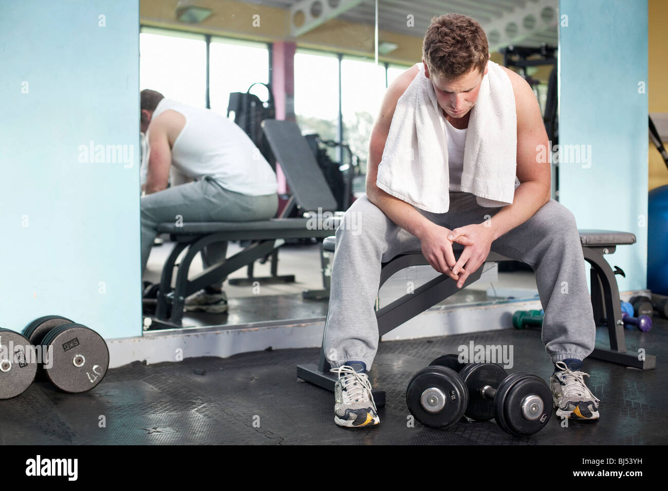 Man in gym Stock Photo - Alamy