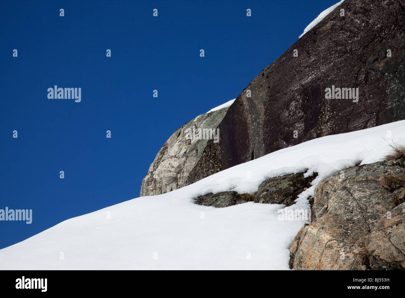 Snow and rock shapes Stock Photo - Alamy