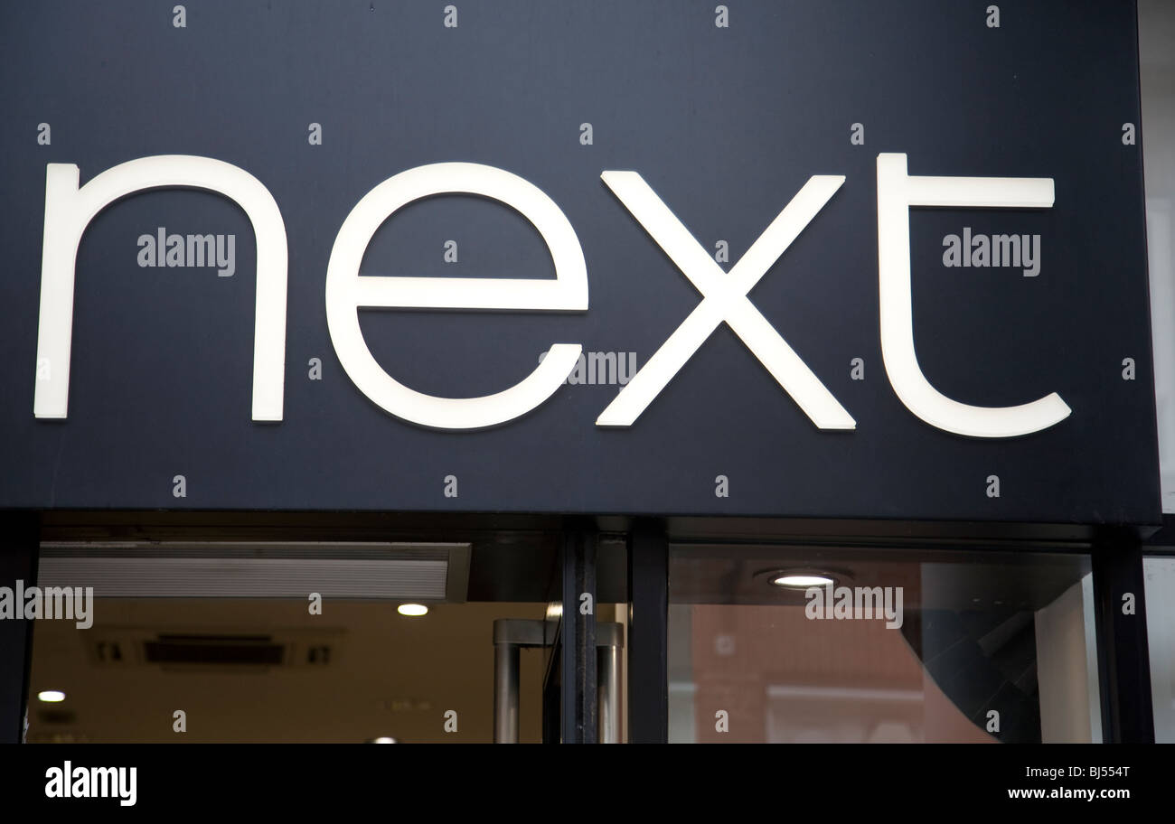 Next shop sign Stock Photo - Alamy