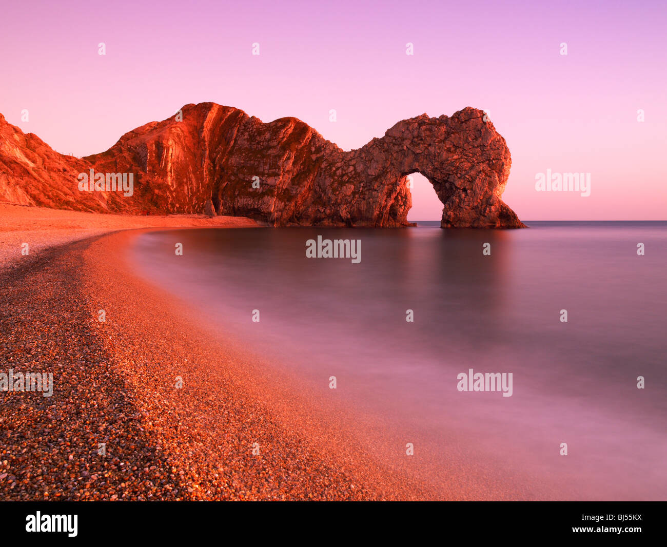 Dusk at Durdle Door, Dorset, England Stock Photo - Alamy