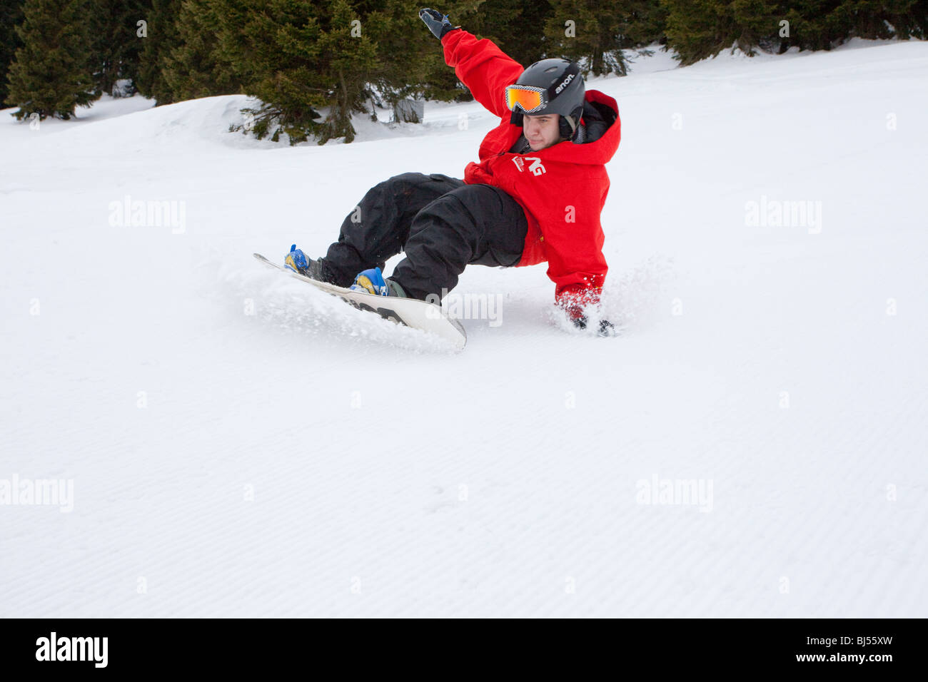 snowboarder in terrain park Stock Photo - Alamy