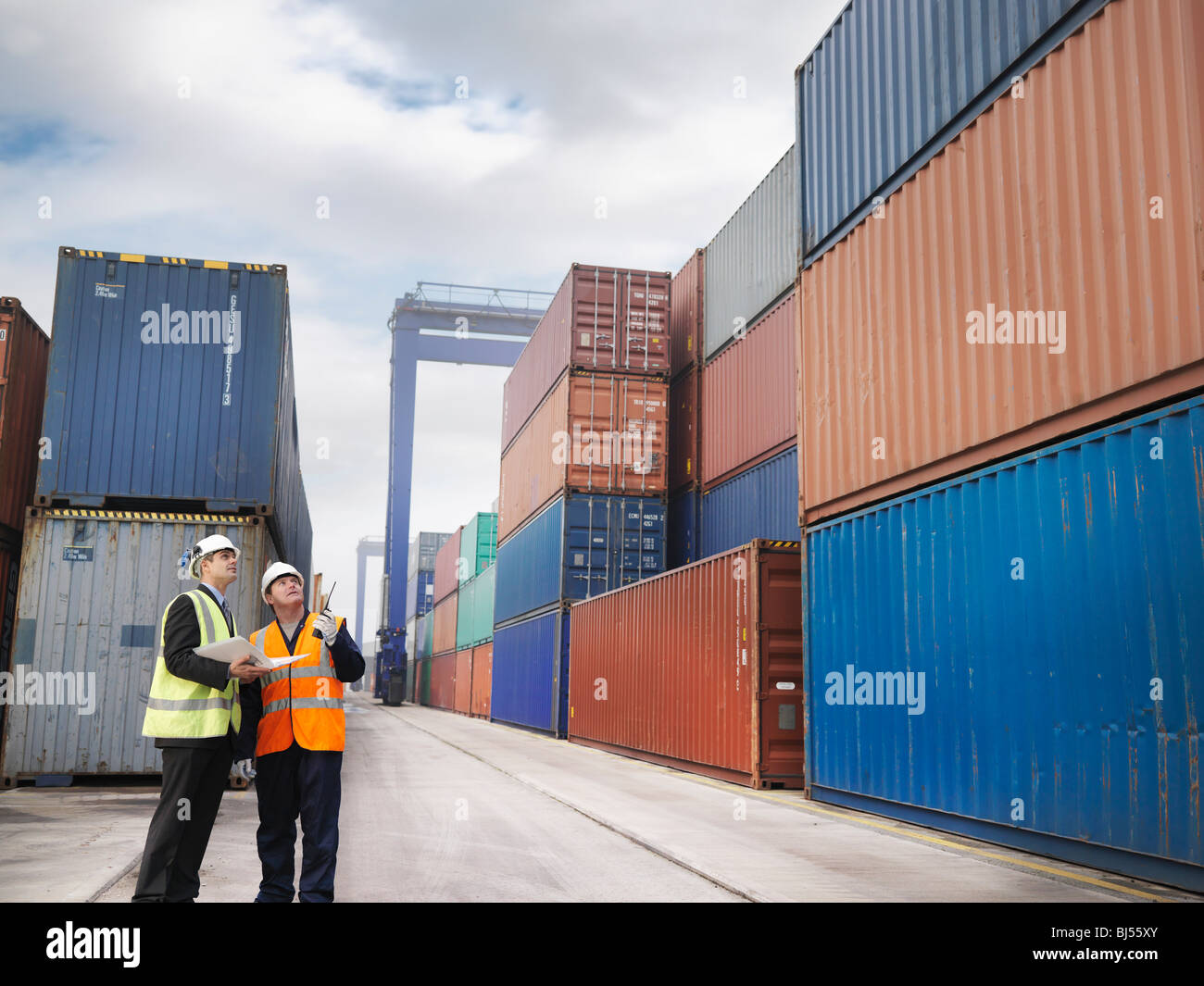 Examining cargo containers hi-res stock photography and images - Alamy