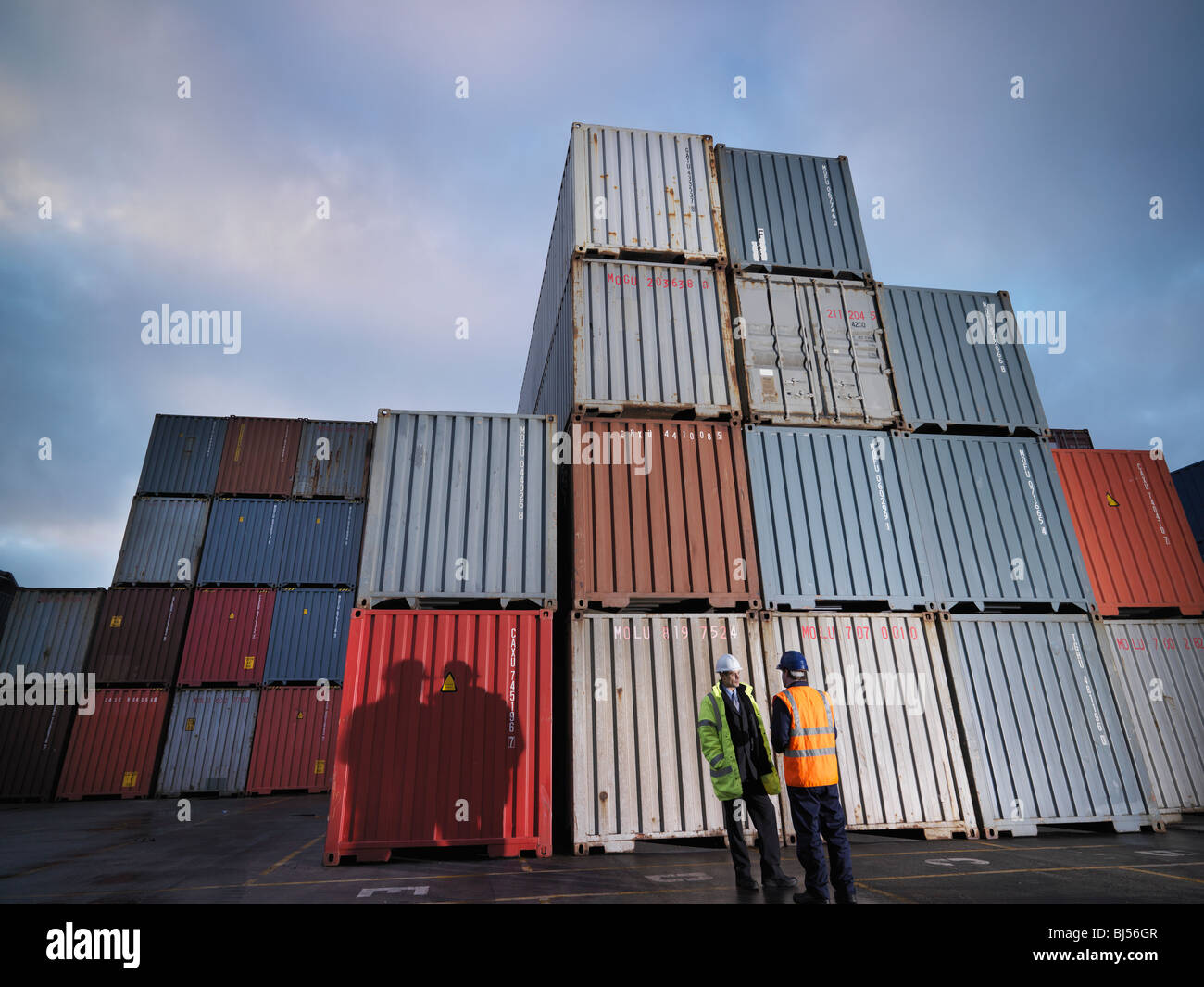 Port Workers Shipping Containers High Resolution Stock Photography and ...