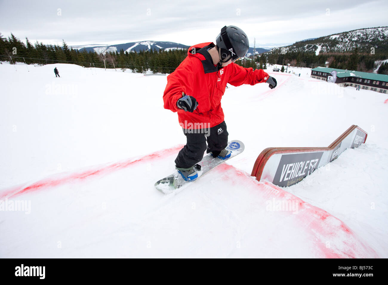 snowboarder in terrain park Stock Photo - Alamy