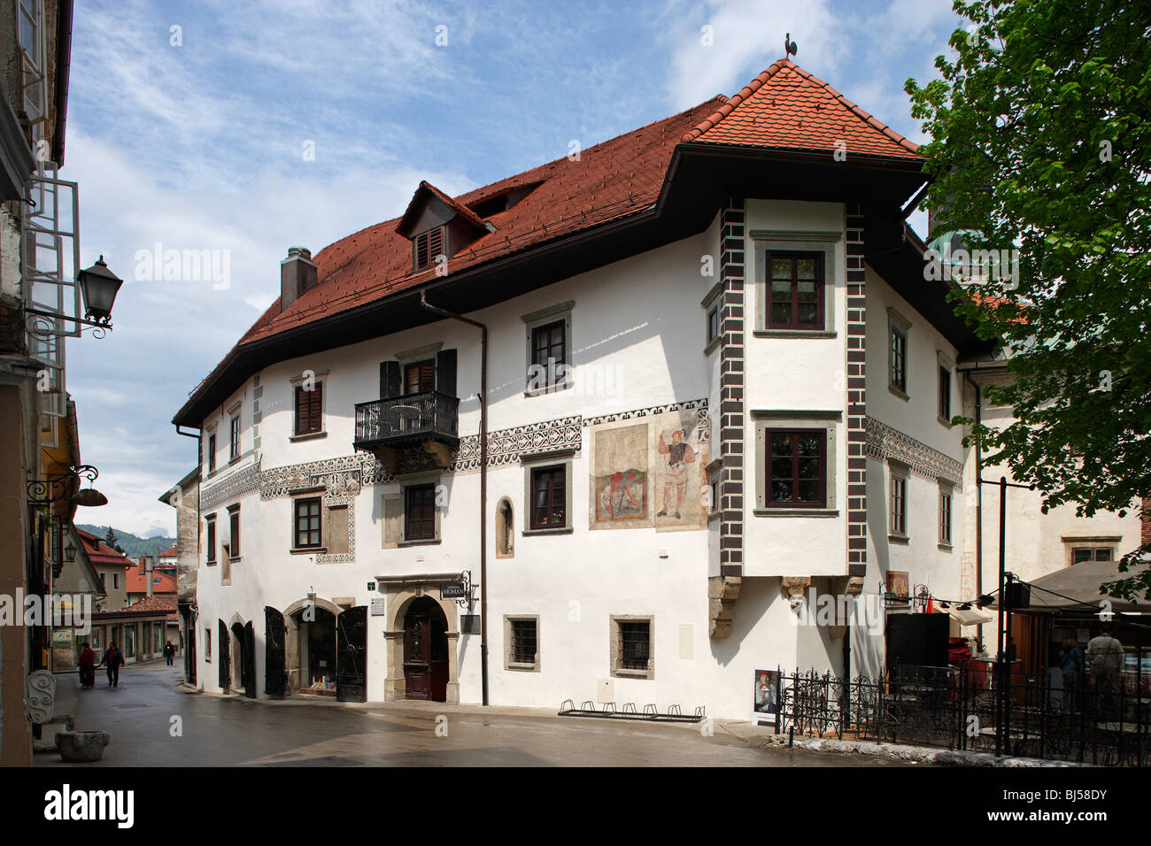 Skofja Loka Town Square medieval market place Homan House amalgam of ...