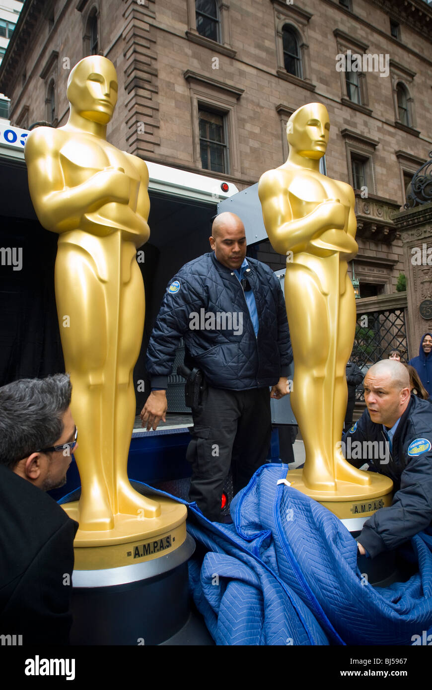 Oscar statues are delivered to the New York Palace Hotel prior to the ...