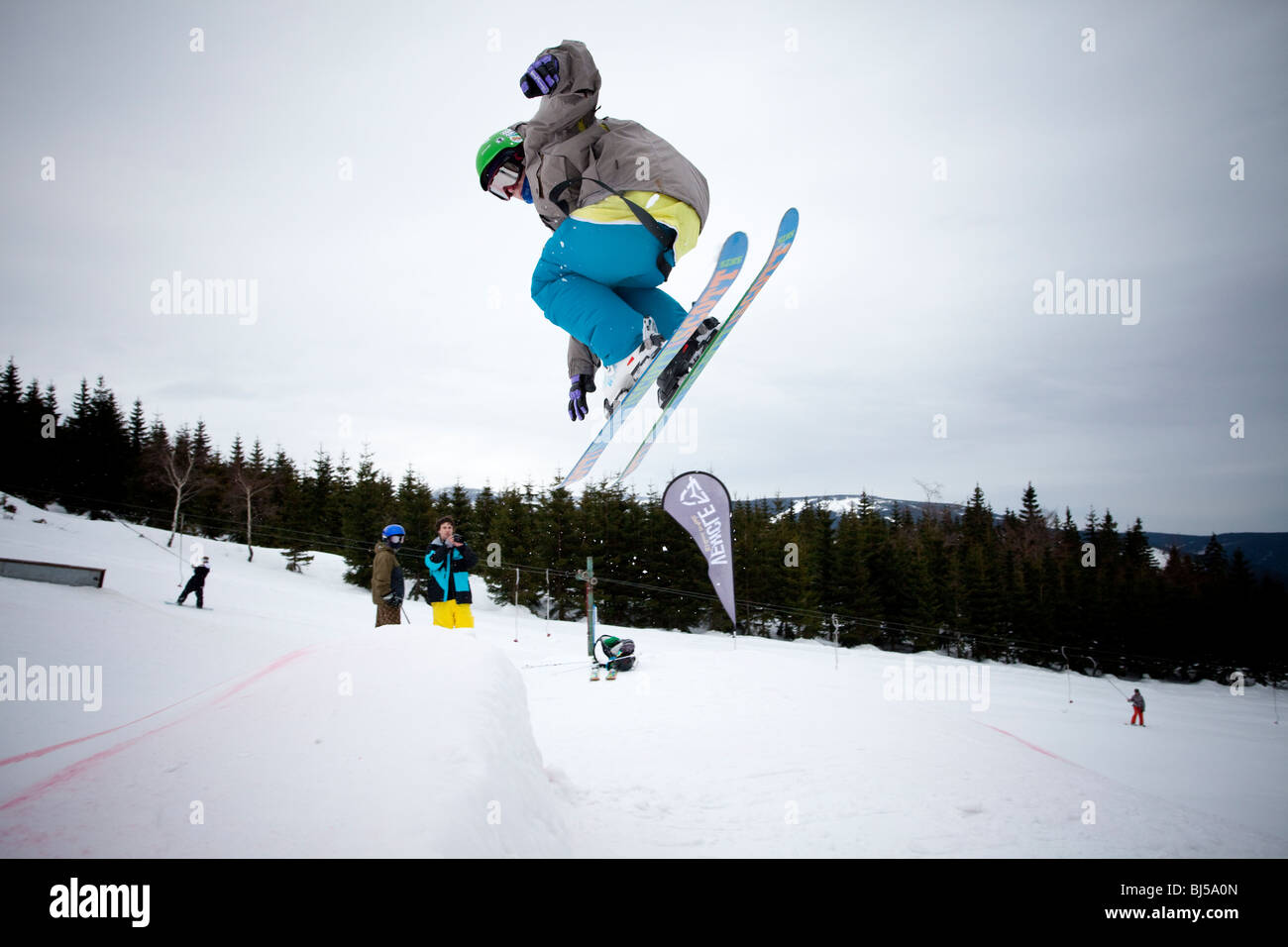 Skier flipping in mid-air Stock Photo - Alamy