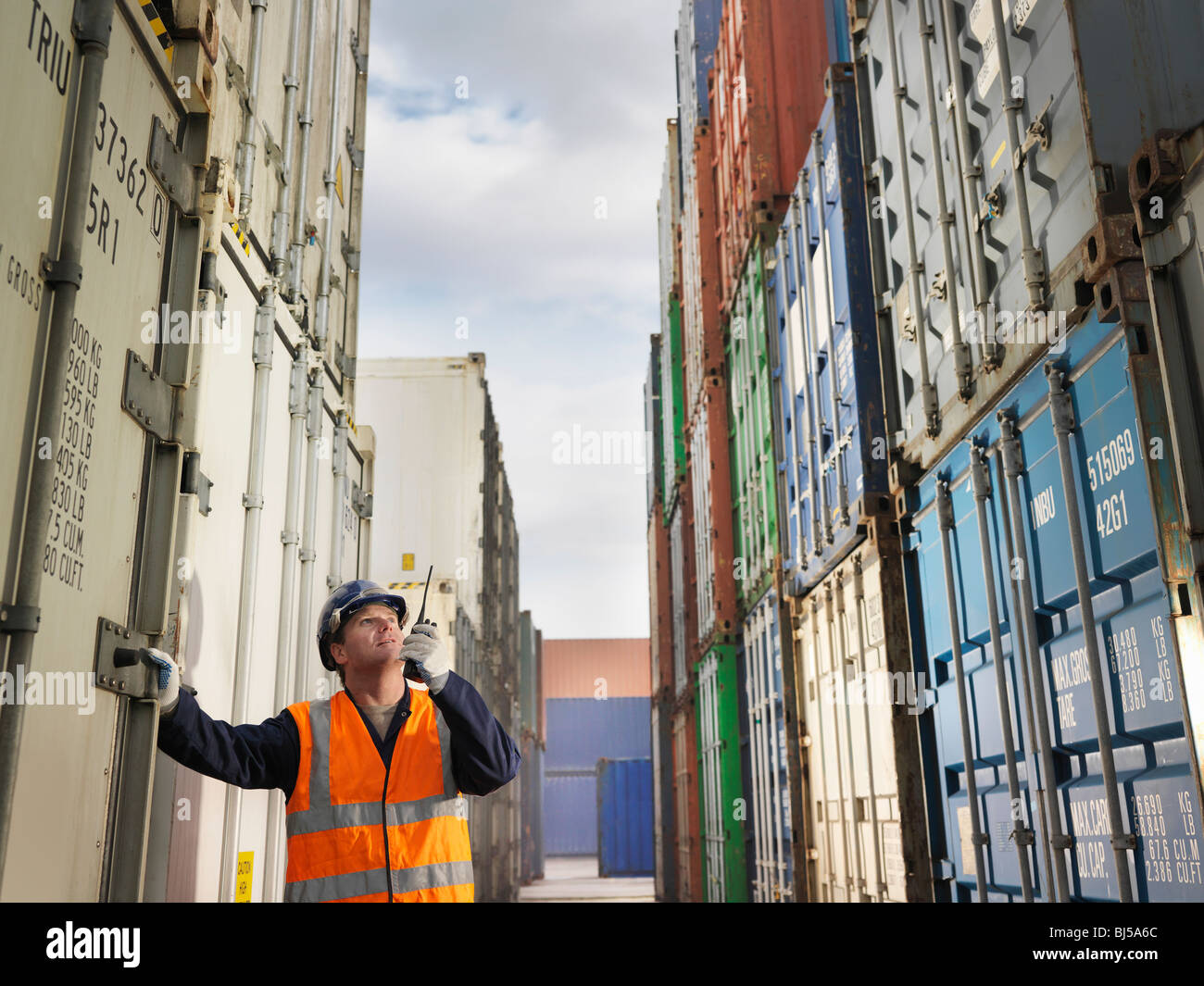 Examining Cargo Containers Stock Photos & Examining Cargo Containers ...