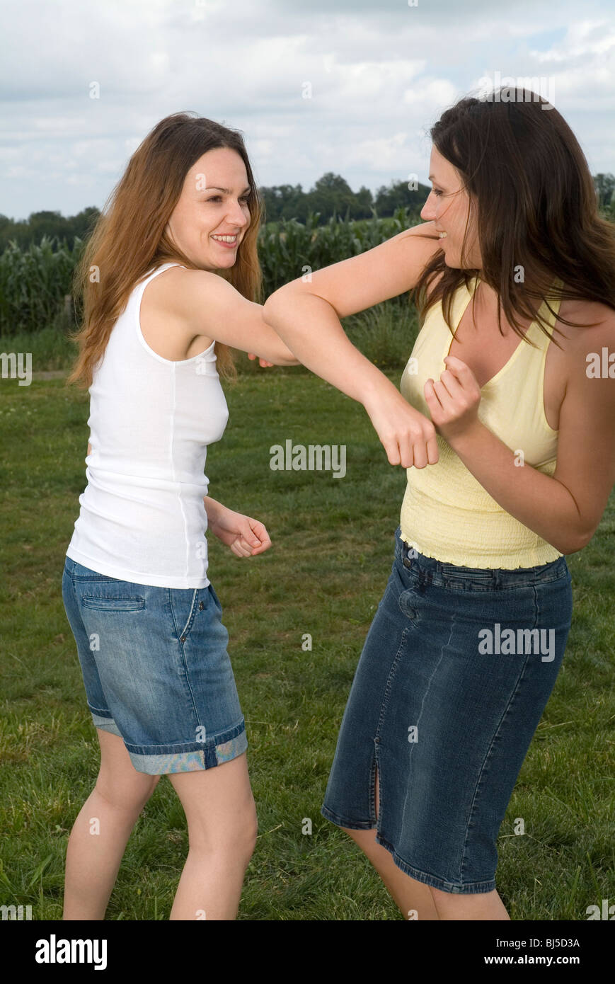 girls, friends, friendship, fun, playing, messing around, girly, field ...