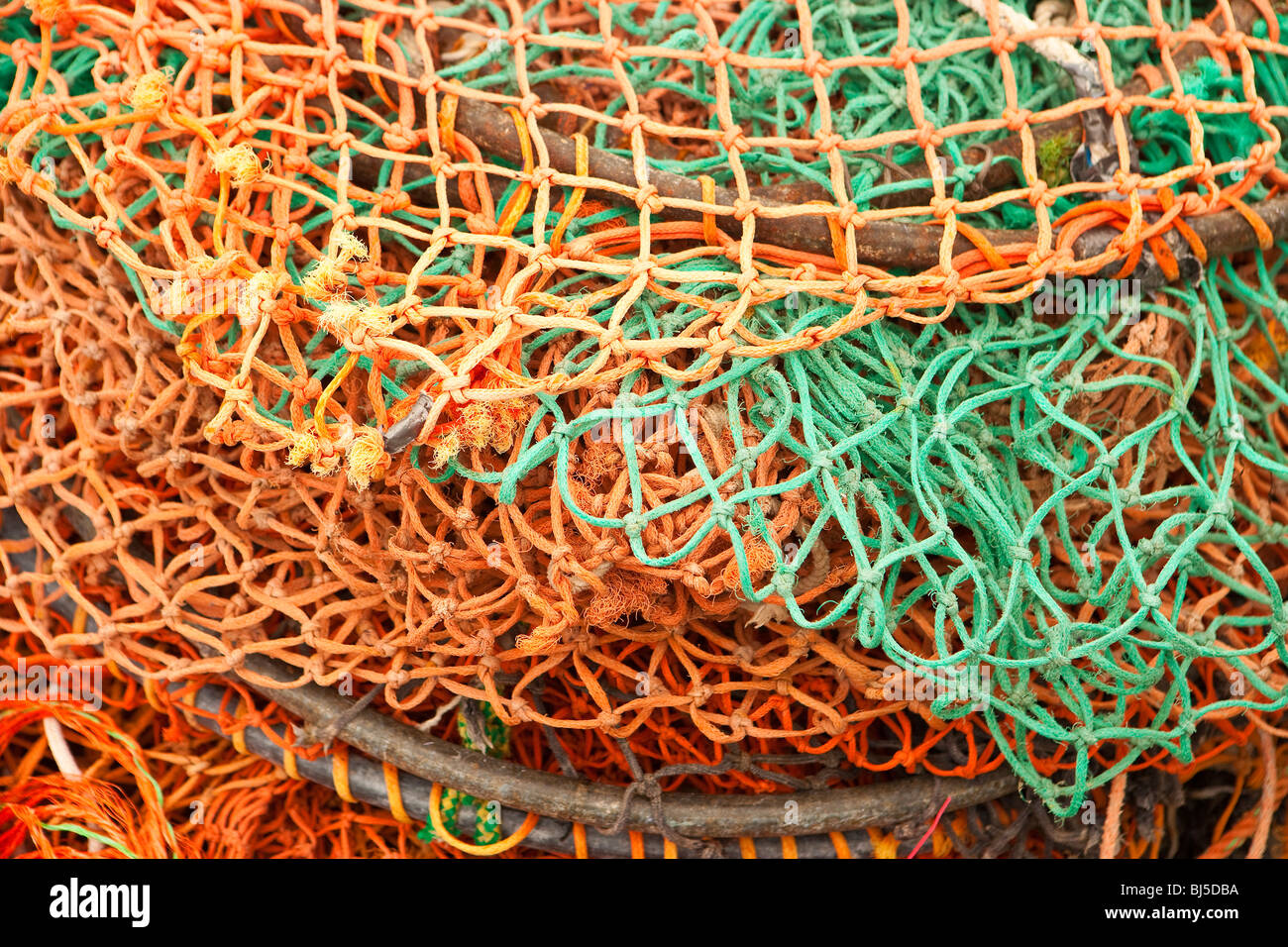 sea urchin nets, commercial fishing boat, Santa Barbara harbor ...